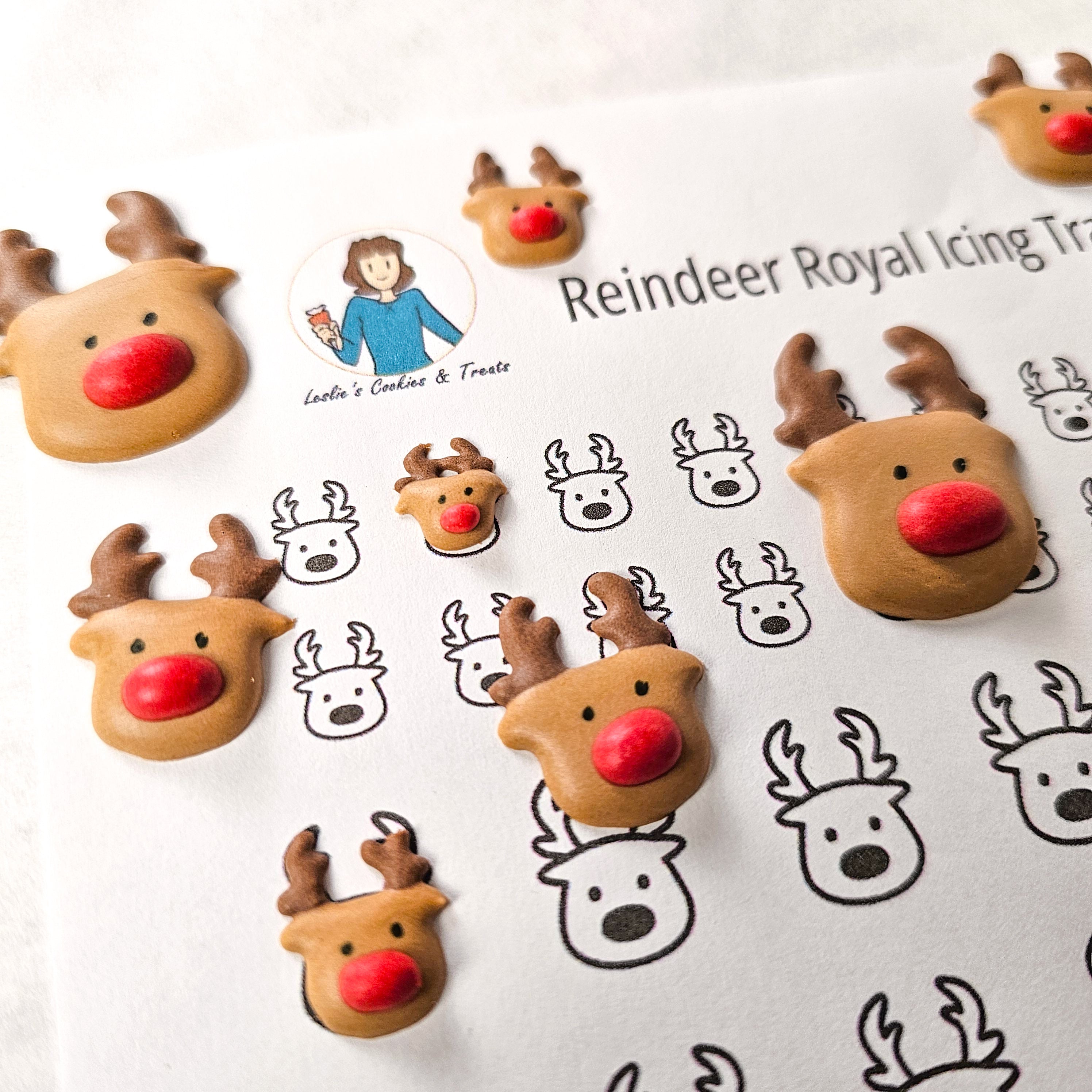 Royal Icing Transfer Sheet - Reindeer – Leslie's Cookies & Treats